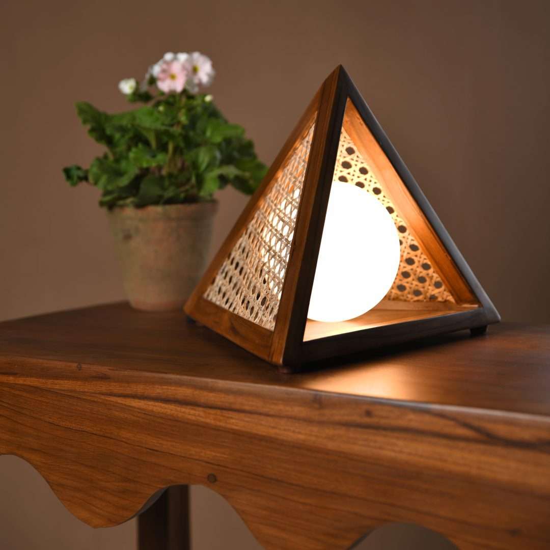 Twilight Prism Table Lamp - Teak – Claymango.com