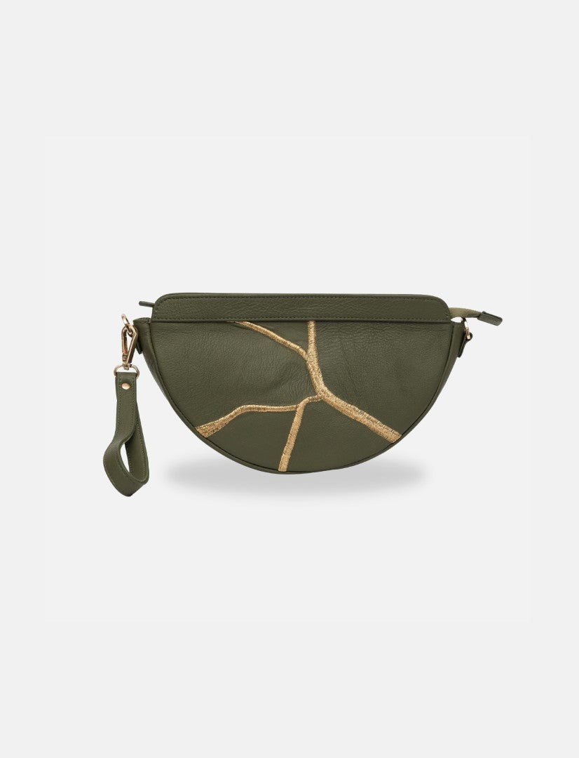 Maeve Crescent Wristlet in Olive – Claymango.com