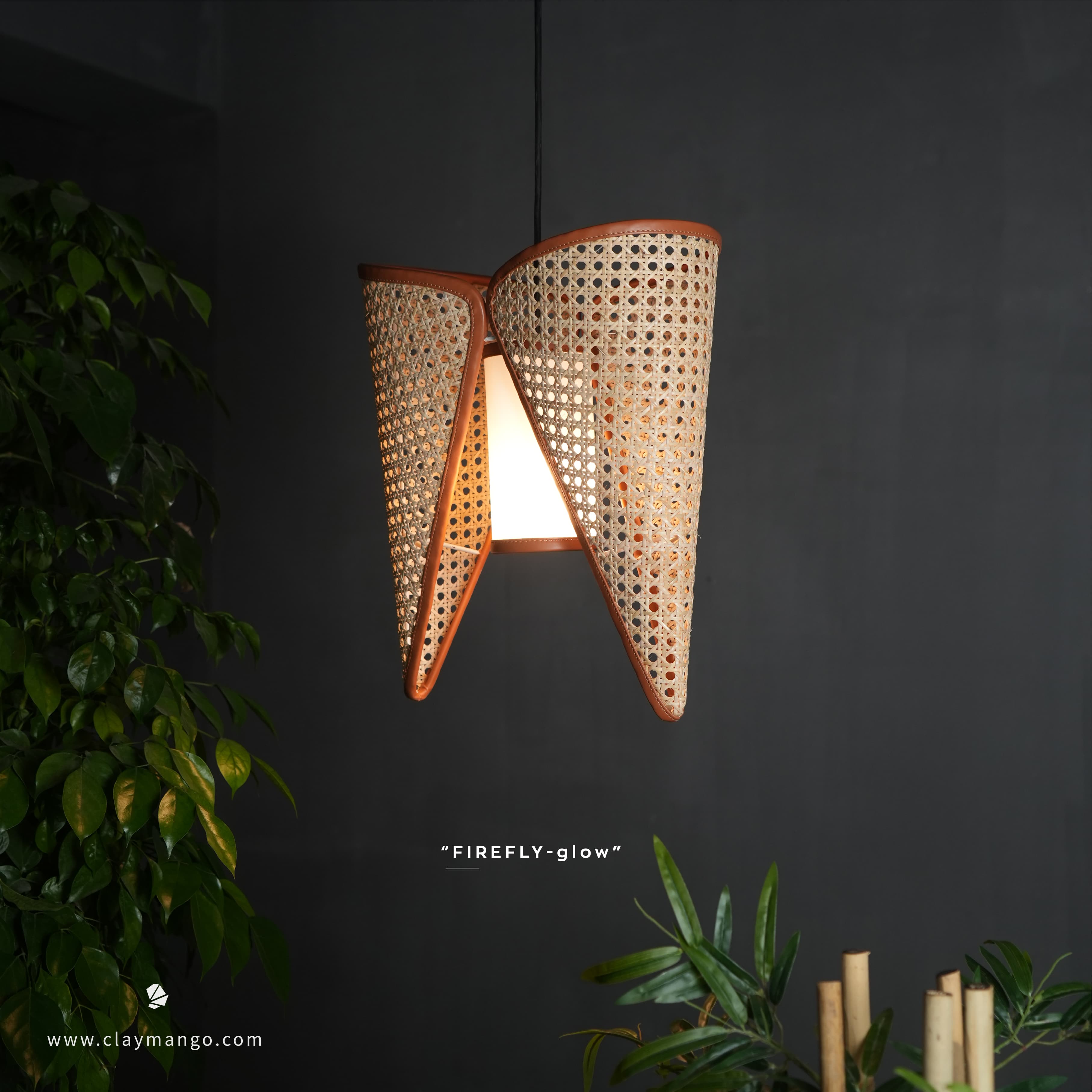 Firefly Glow - Unique handmade Woven Hanging Pendant Light, Natural/Ca ...
