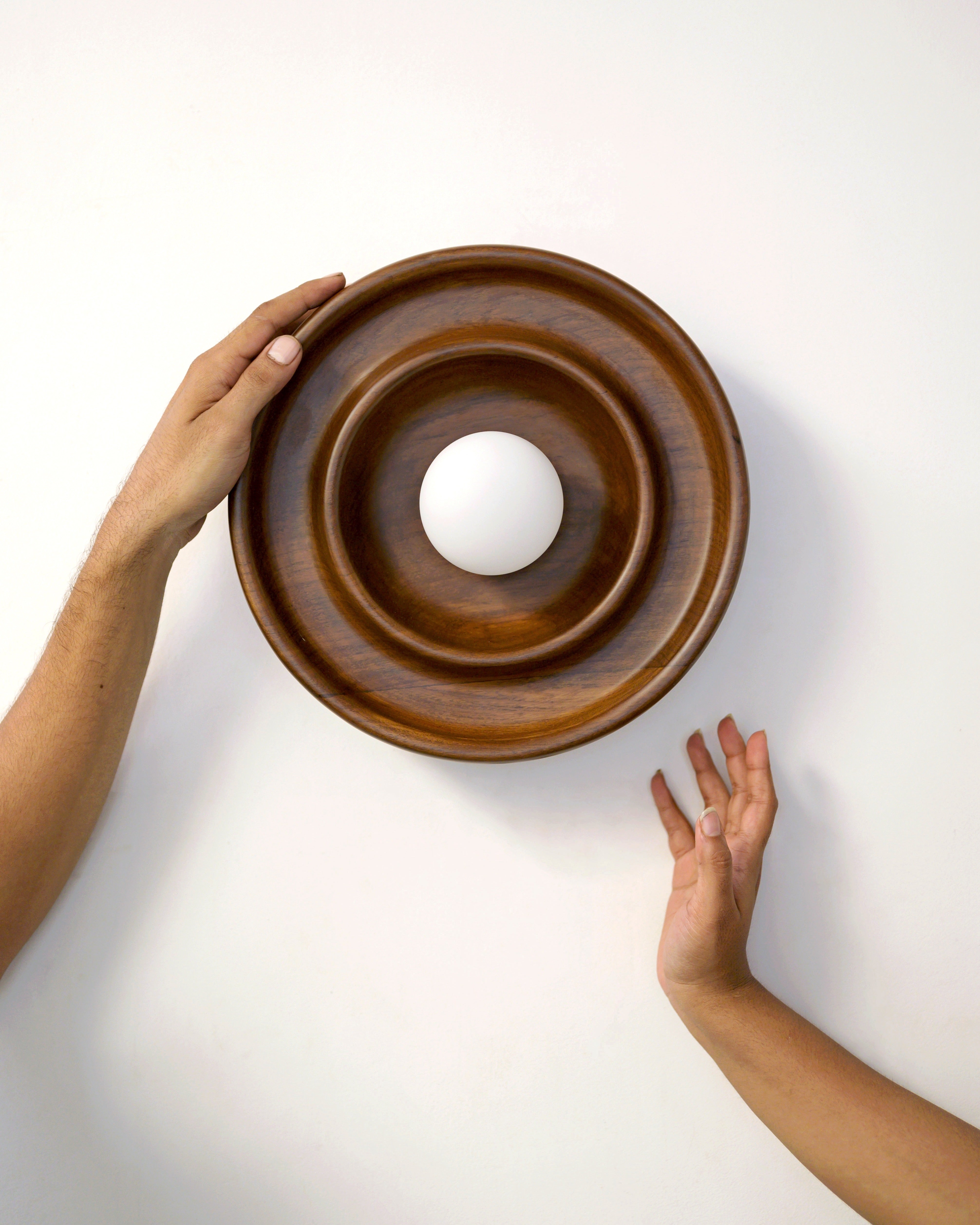 Discus Wall Light - Teak Wood – Claymango.com