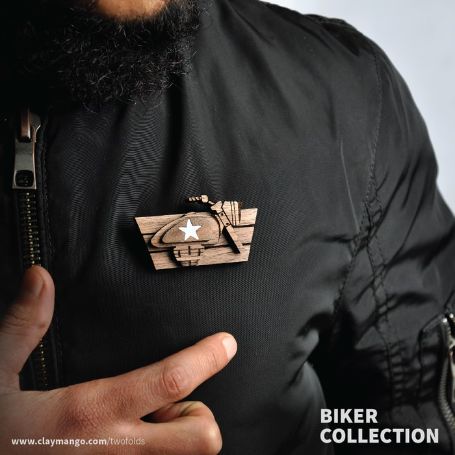 Biker collection - BULLET- Wooden Brooch – Claymango.com