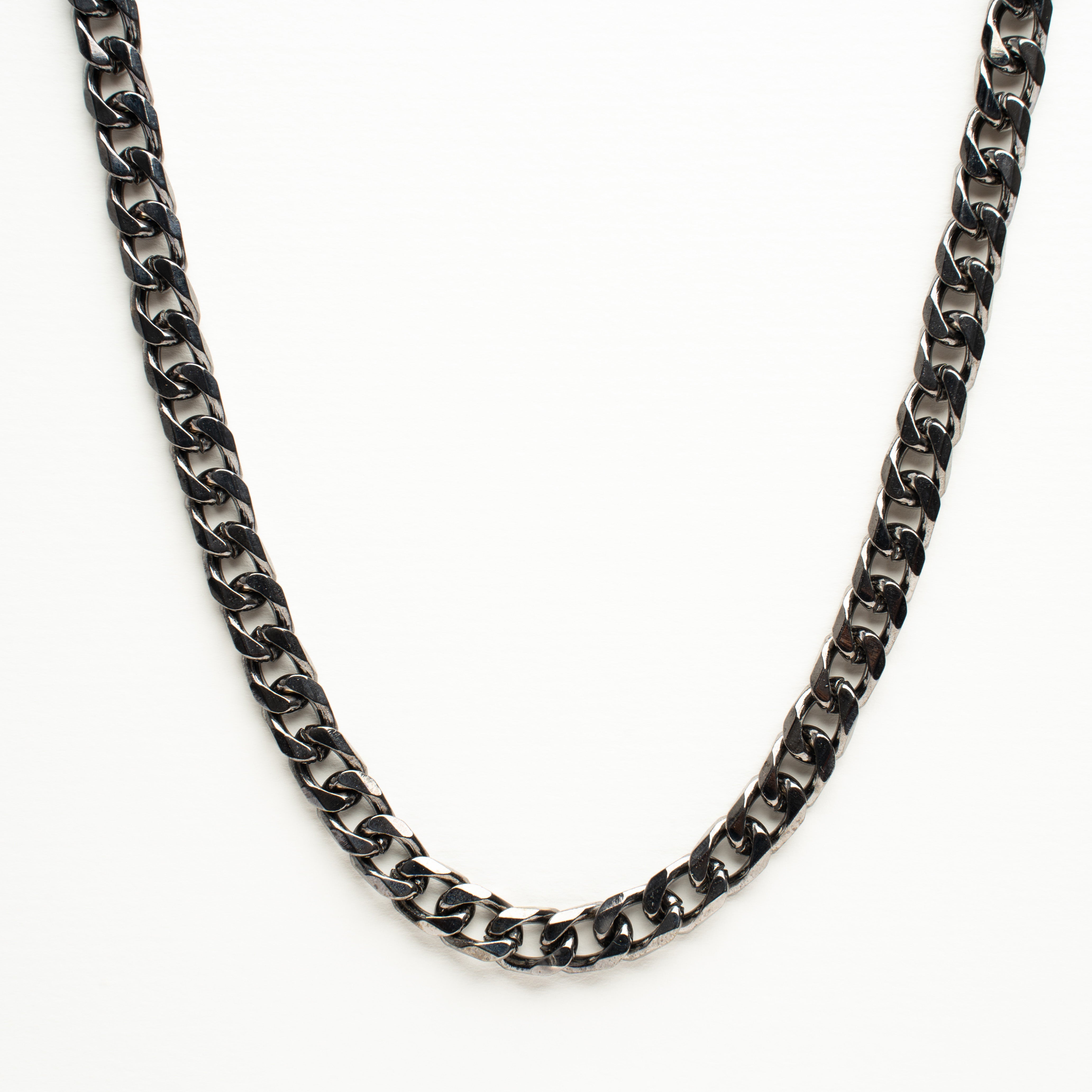 Cuban Neck Chain - 8mm - Chrome Noir – Claymango.com